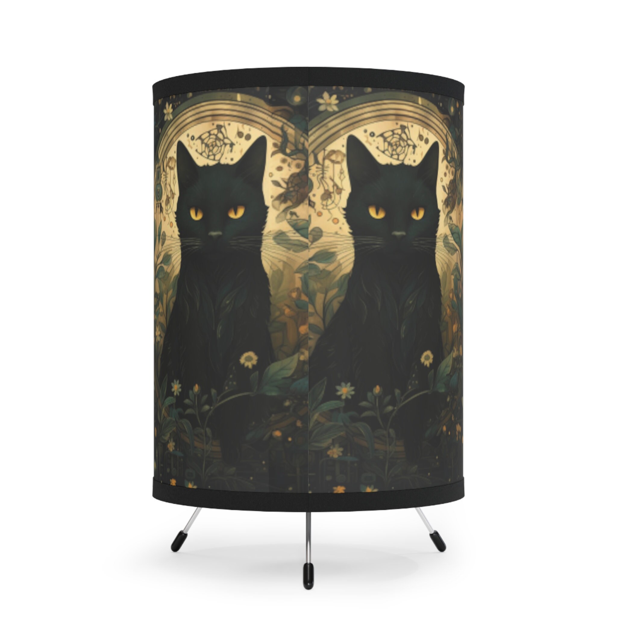 Dark Academia Decor, Cat Table Lamp, Gothic Cat, Victorian Lamp, Moody ...