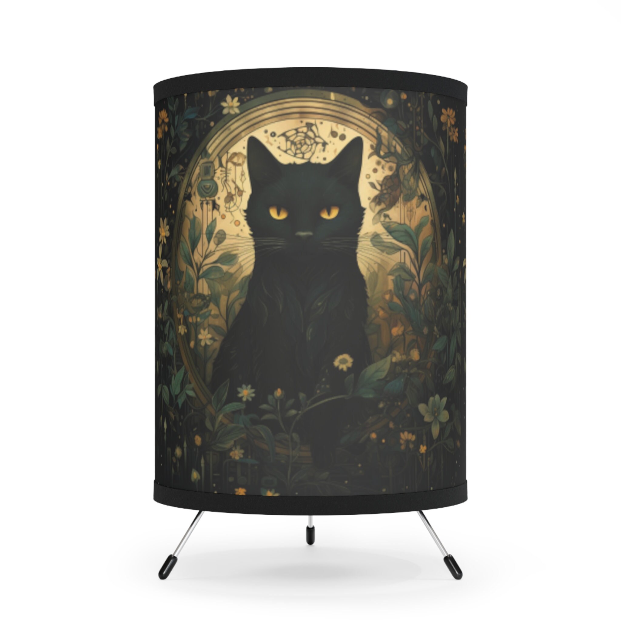 Dark Academia Decor, Cat Table Lamp, Gothic Cat, Victorian Lamp, Moody ...
