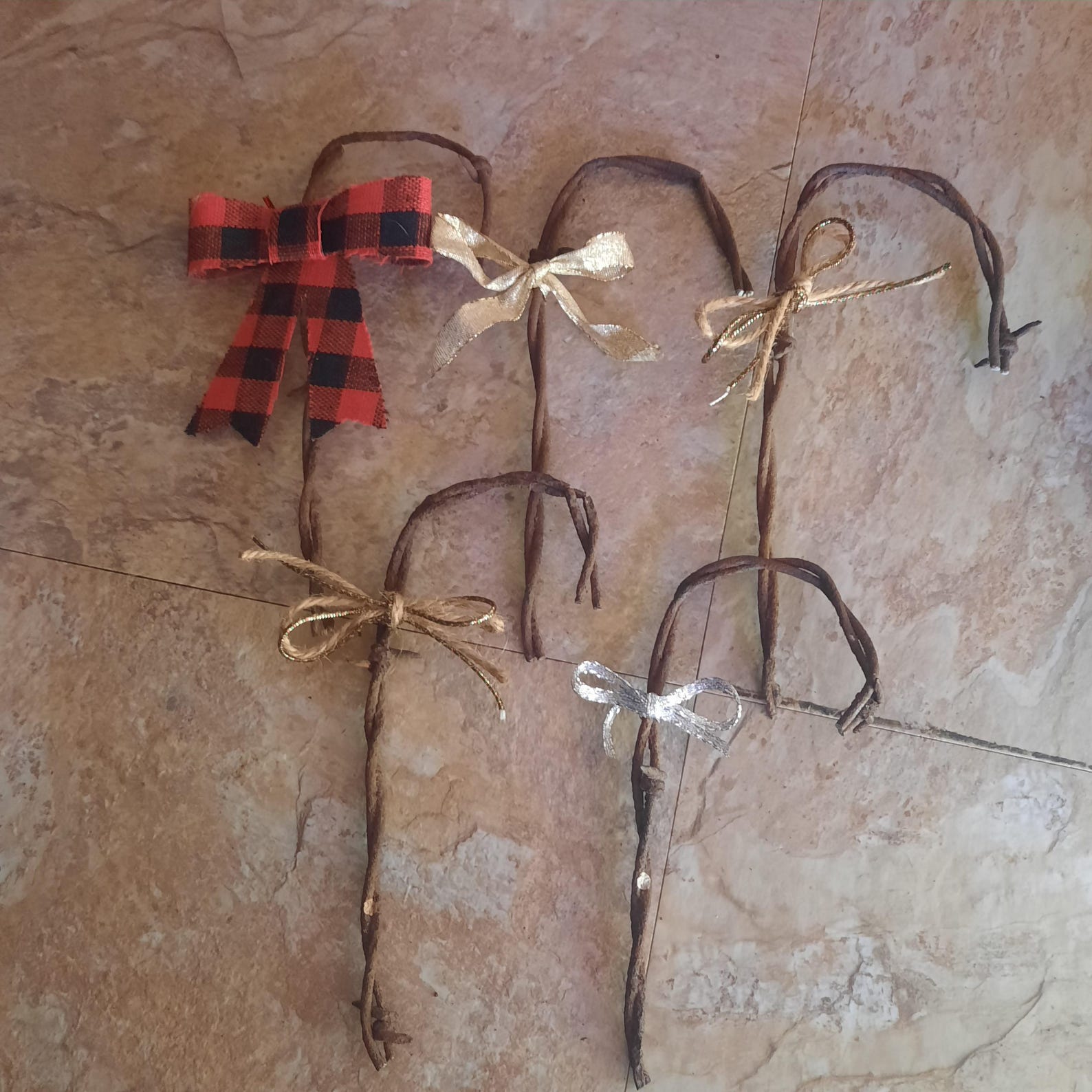 Antique Rustic Barbed Wire Candy Canes Ornaments Holiday - Etsy