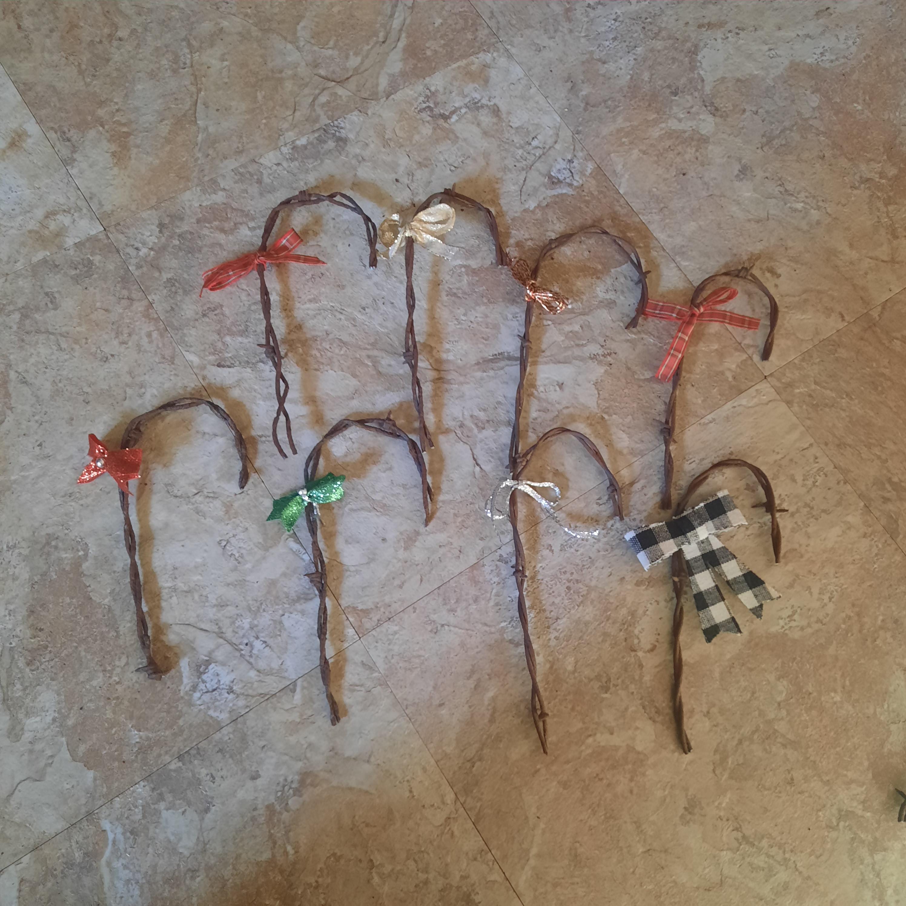 Antique Rustic Barbed Wire Candy Canes Ornaments Holiday - Etsy