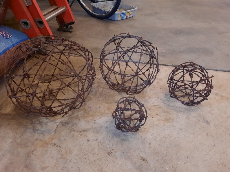 Authentic Rusted Barbed Wire Orb Sphere Ball - Etsy