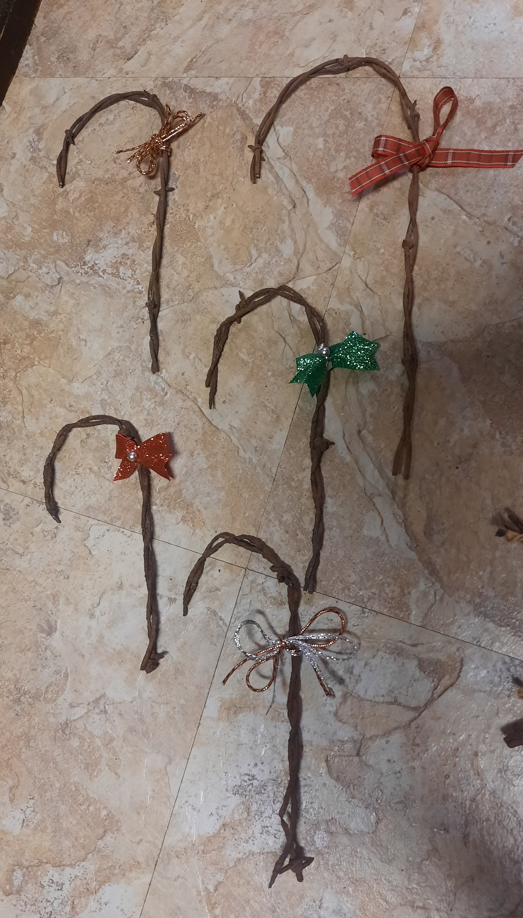 Antique Rustic Barbed Wire Candy Canes Ornaments Holiday - Etsy