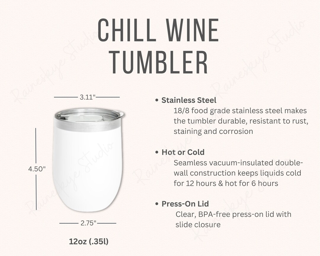 Tabla de tamaños y descripción de vasos de vino Chill, tamaño de taza ...