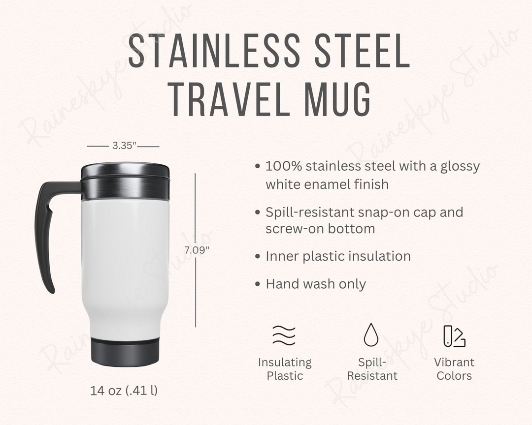 Stainless Steel Travel Mug With Handle 14 Oz Size Chart and Description ...