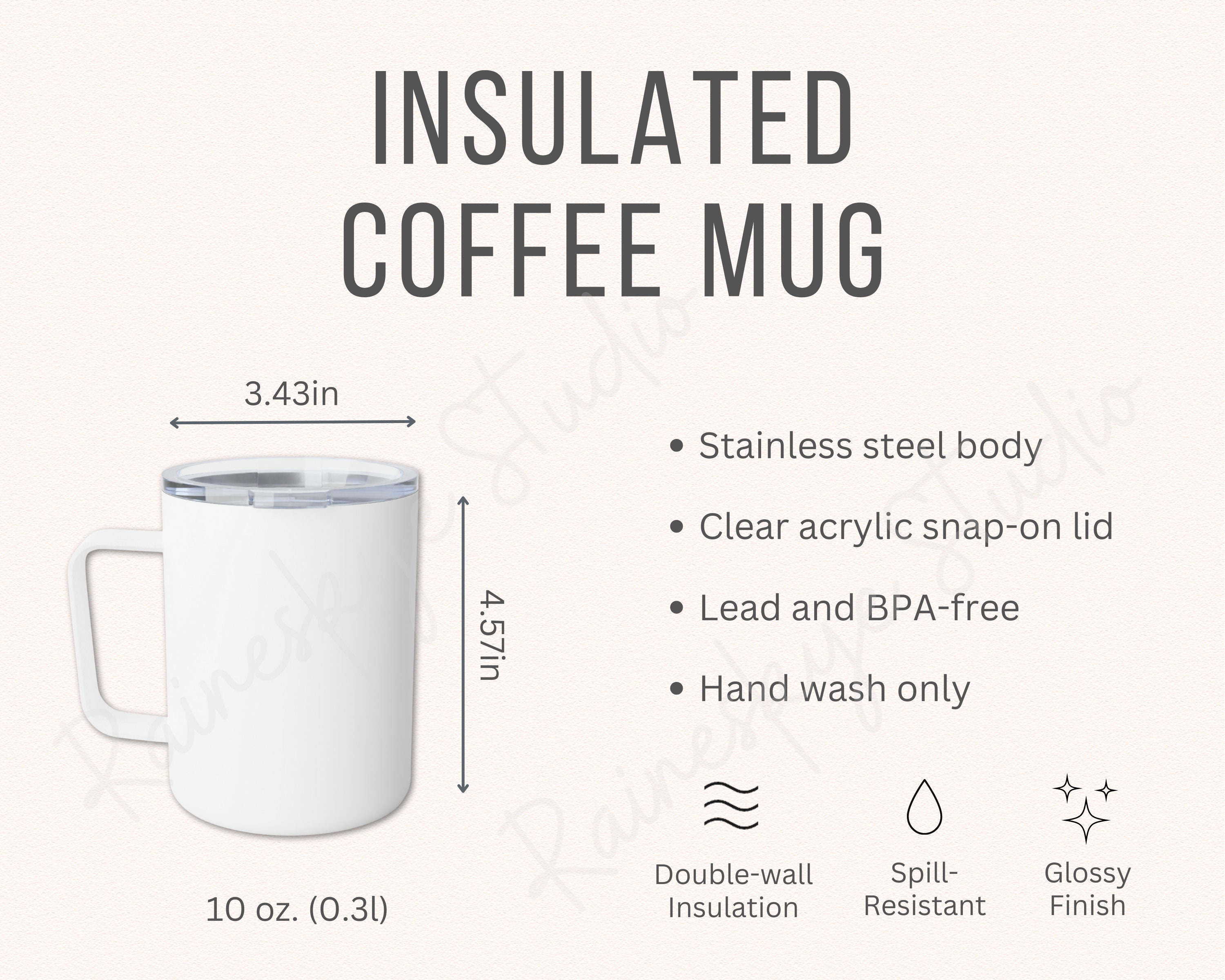Insulated Coffee Mug Size Chart and Description, 10oz Cup Size ...
