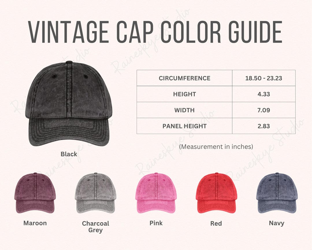 Vintage Cap Size Chart and Color Guide, OTTO Cap 18-1248 Color Chart ...
