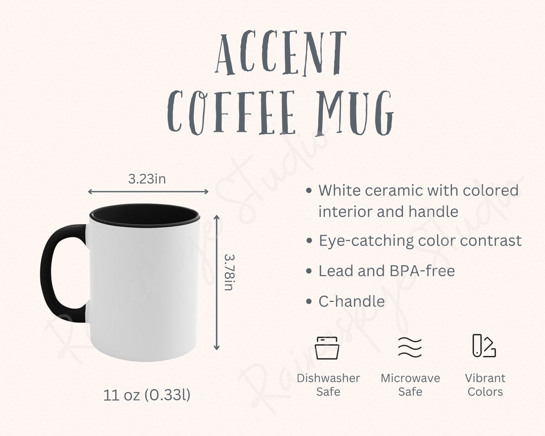 Accent Coffee Mug Size Chart and Description, 11oz Ceramic Cup Size ...
