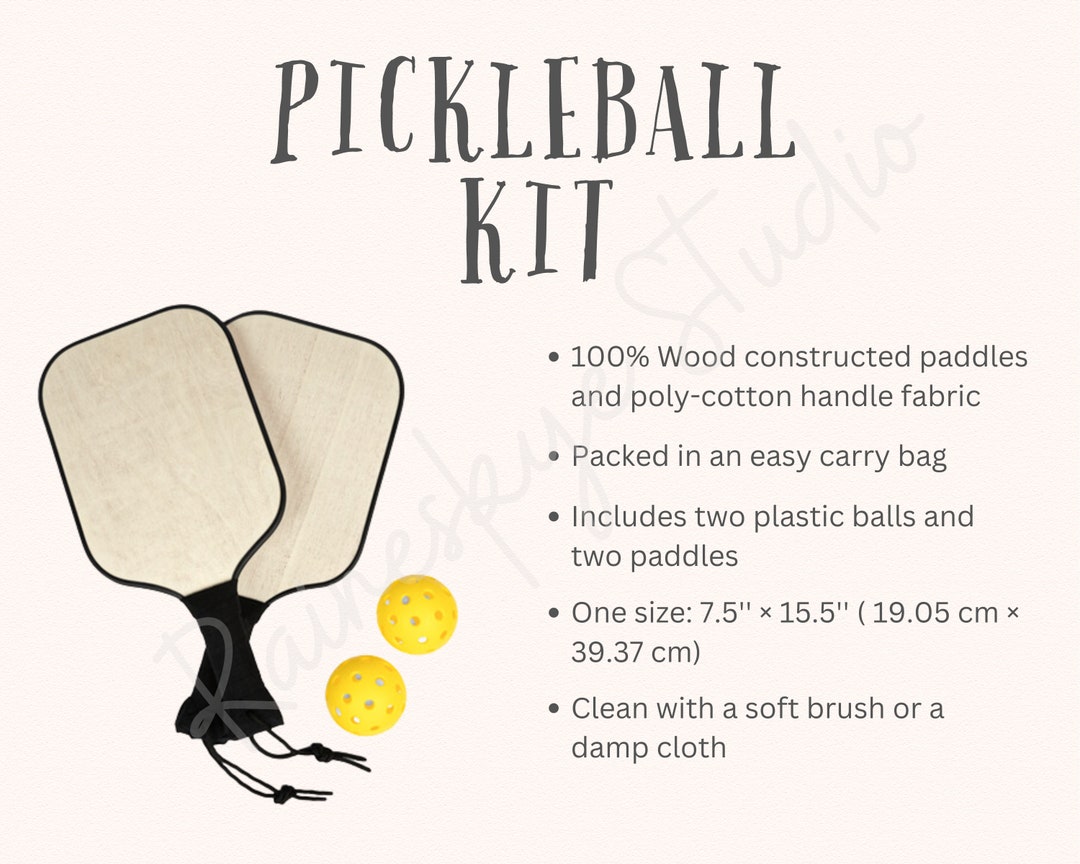 Pickleball Kit Key Features and Care Instructions Mockup, POD Etsy ...
