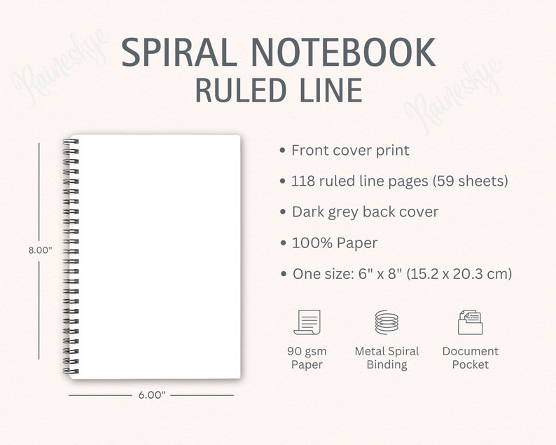 Spiral Notebook Size Chart And Details Ruled Line Spiral Notebook Size