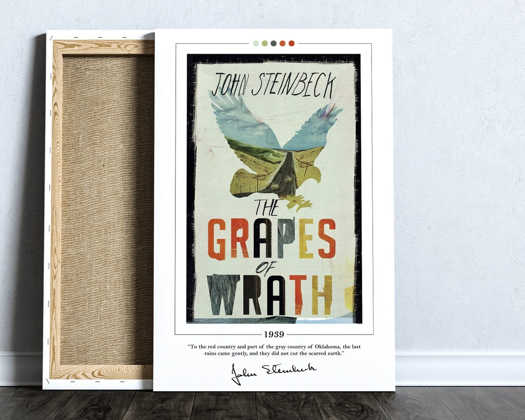 The Grapes of Wrath Book Cover Poster | John Steinbeck, the Grapes of ...