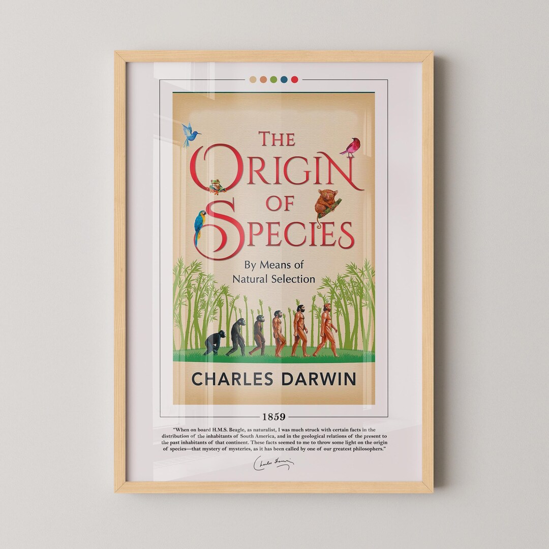 The Origin of Species Book Cover Poster | Charles Darwin, Origin of ...