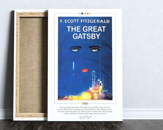 The Great Gatsby Book Cover Poster F. Scott Fitzgerald the - Etsy