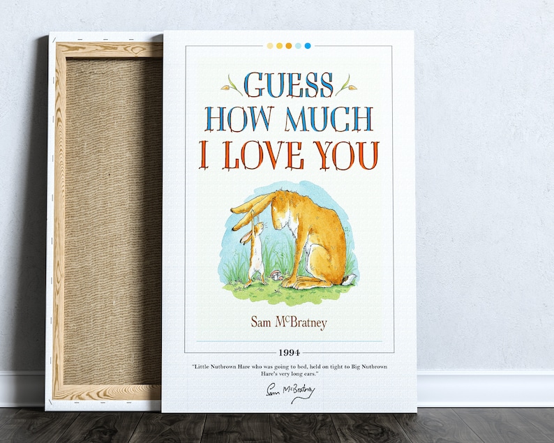 Guess How Much I Love You Book Cover Poster Sam Mcbratney - Etsy