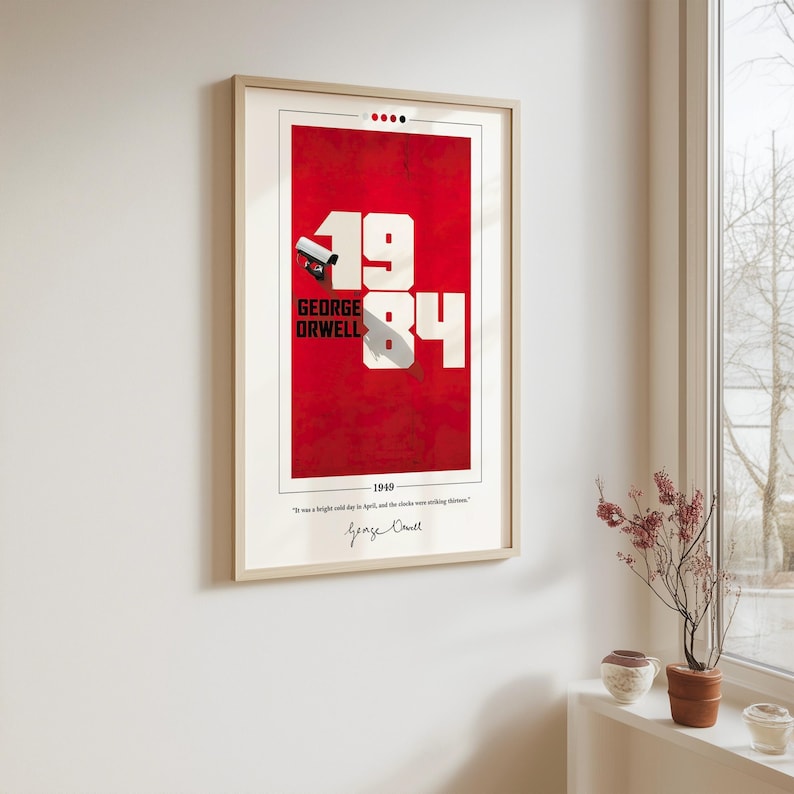 1984 Book Cover Poster | George Orwell, 1984 Poster, 1984 Print, Book ...