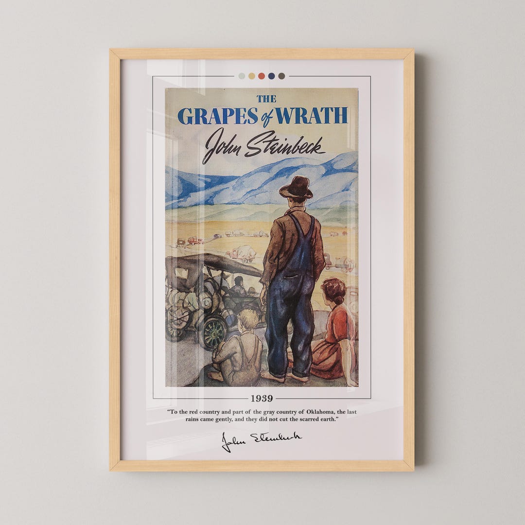 The Grapes of Wrath Book Cover Poster | John Steinbeck, the Grapes of ...