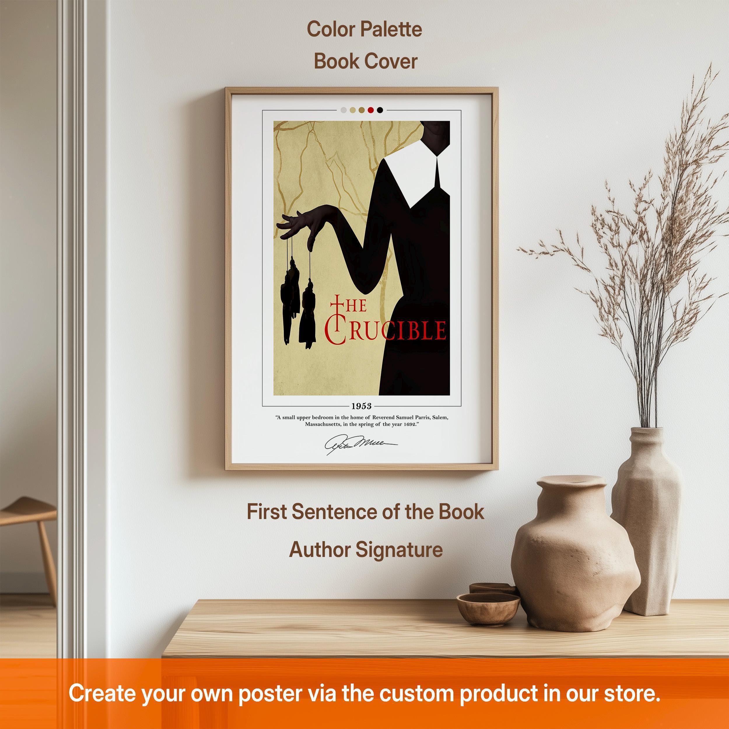 The Crucible Book Cover Poster | Arthur Miller, the Crucible Poster ...
