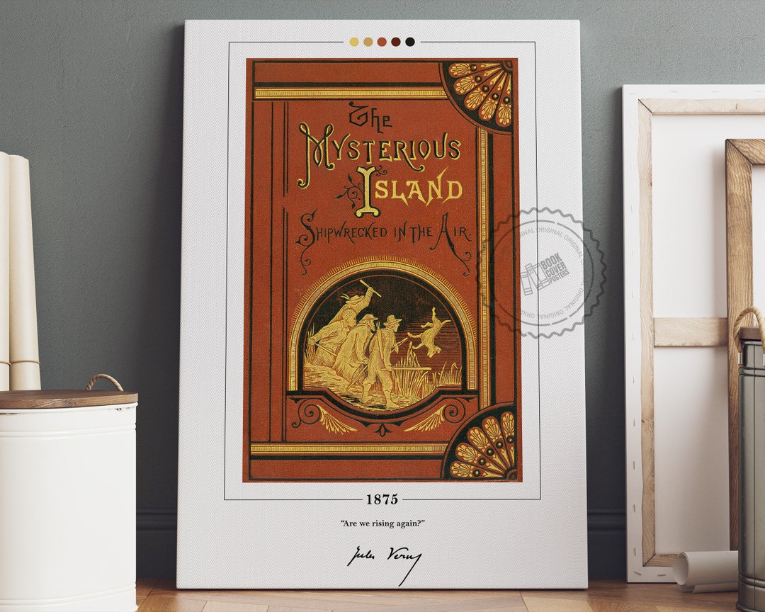 The Mysterious Island Book Cover Poster | Jules Verne, the Mysterious ...