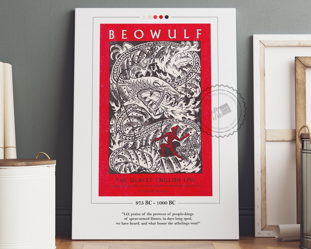 Beowulf Book Cover Poster | Beowulf Poster, Beowulf Print, Book Posters ...