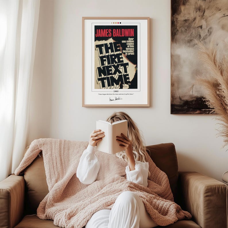 The Fire Next Time Book Cover Poster | James Baldwin, the Fire Next ...