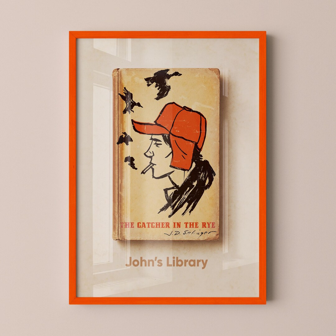 The Catcher in the Rye Custom Library Wall Art, Personalized Book Cover ...