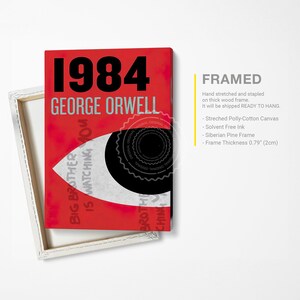 George Orwell's 1984 Book Cover Quote Portrait Poster Set of 3, Canvas ...