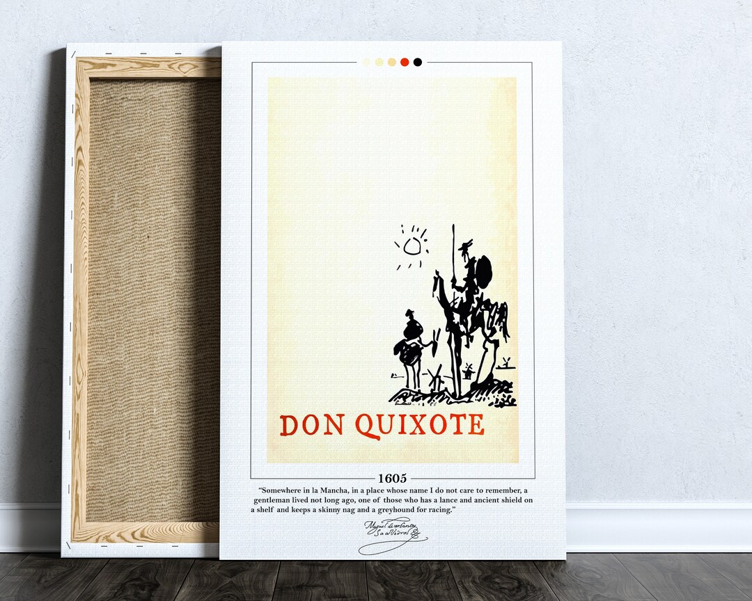 Don Quixote Book Cover Poster | Miguel De Cervantes, Don Quixote Poster ...