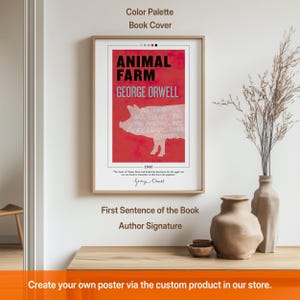 Animal Farm Book Cover Poster | George Orwell, Animal Farm Poster ...