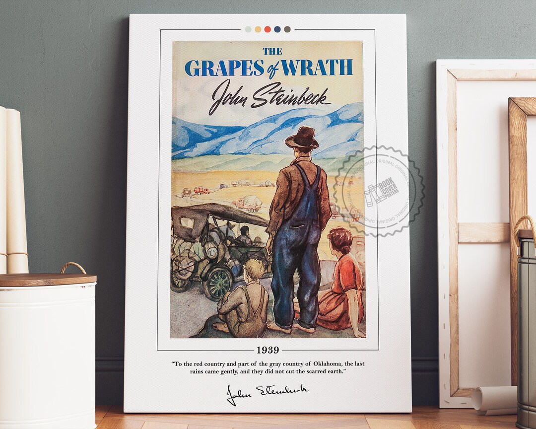 The Grapes of Wrath Book Cover Poster | John Steinbeck, the Grapes of ...