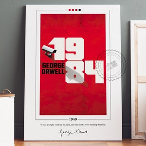1984 Book Cover Poster George Orwell, 1984 Poster, 1984 Print, Book ...