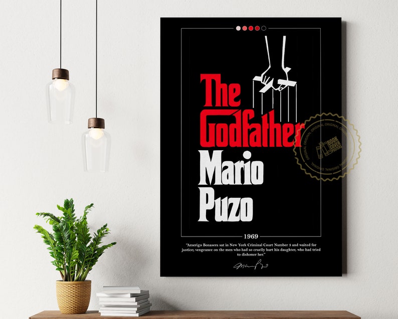The Godfather Book Cover Poster Mario Puzo the Godfather - Etsy