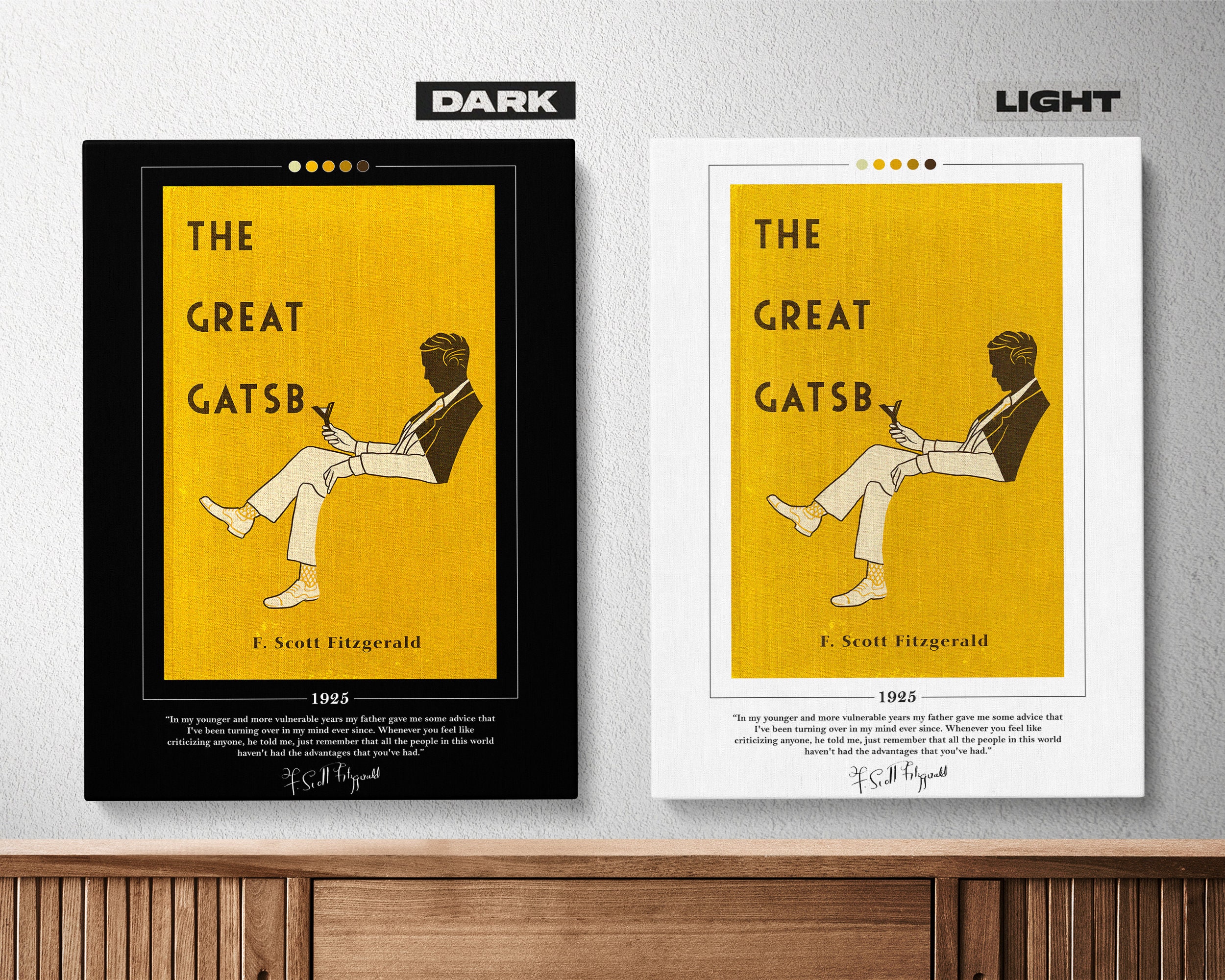 The Great Gatsby Book Cover Poster F. Scott Fitzgerald the - Etsy