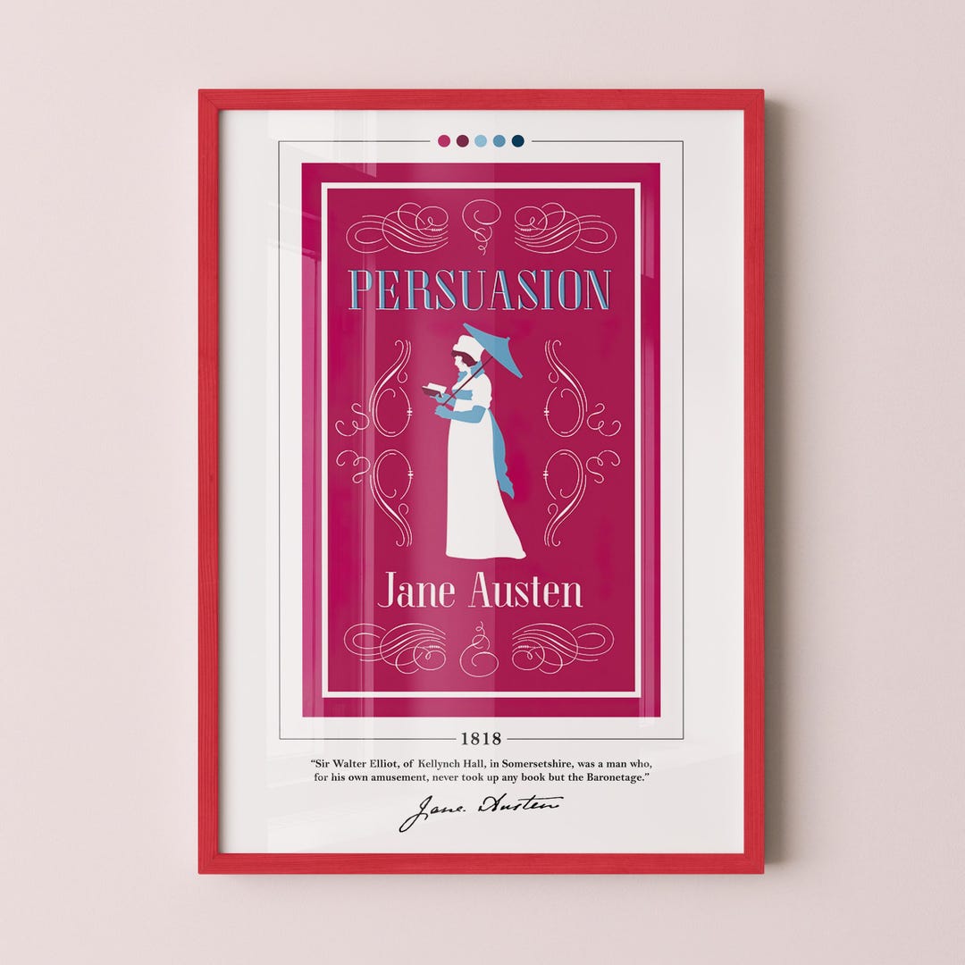 Persuasion Book Cover Poster | Jane Austen, Persuasion Poster ...