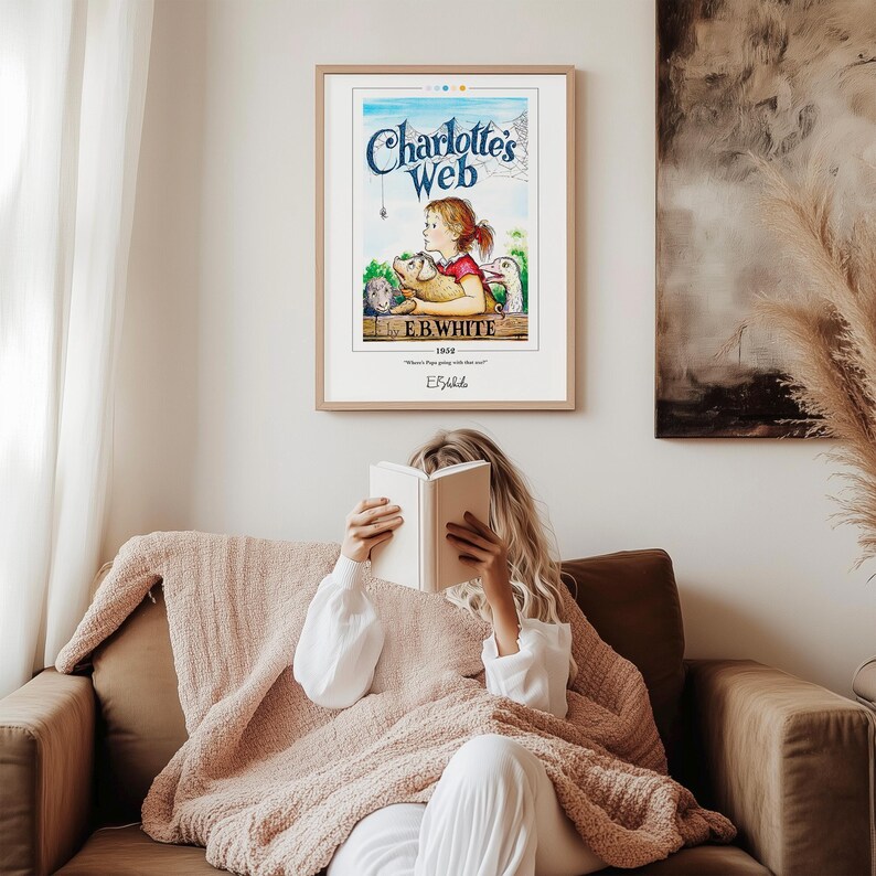 Charlotte's Web Book Cover Poster | E. B. White, Charlotte's Web Poster ...