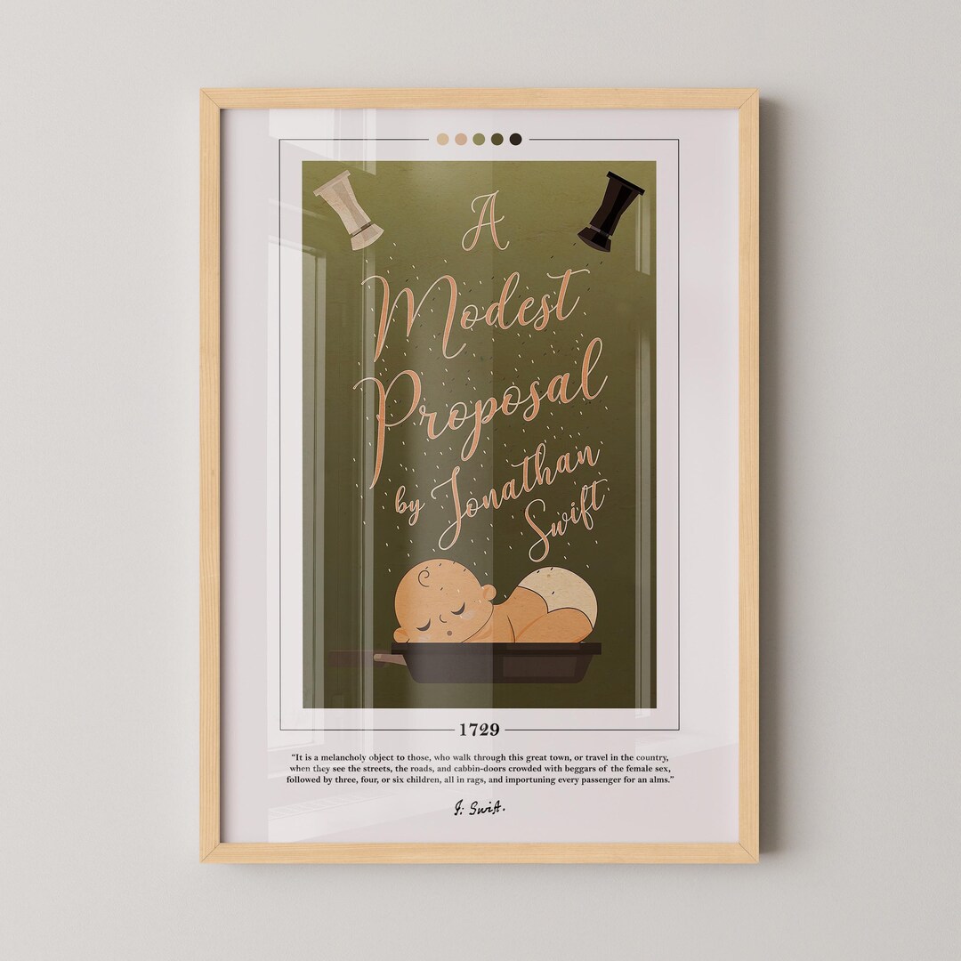 A Modest Proposal Book Cover Poster | Jonathan Swift, A Modest Proposal ...