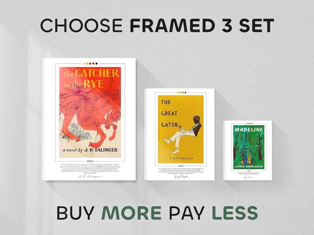 Choose Your Framed Book Cover Posters Set of 3 | Book Posters, Book ...