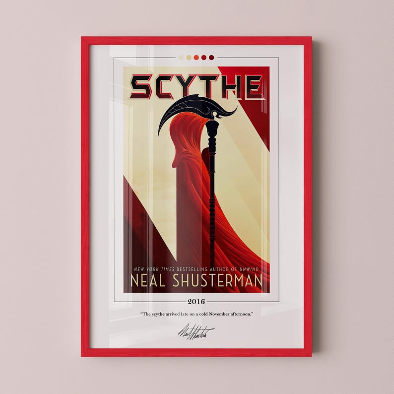 Scythe Book Cover Poster | Neal Shusterman, Scythe Poster, Scythe Print ...