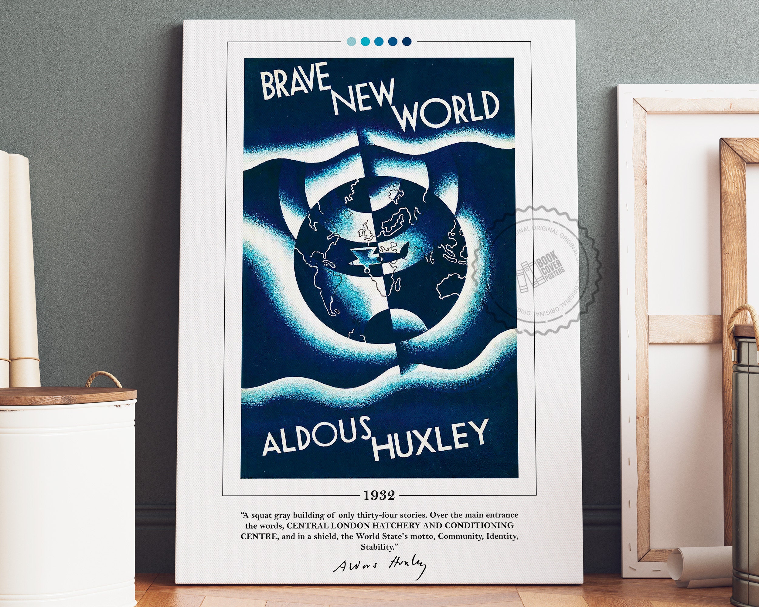 Brave New World Book Cover Poster Aldous Huxley Brave New - Etsy