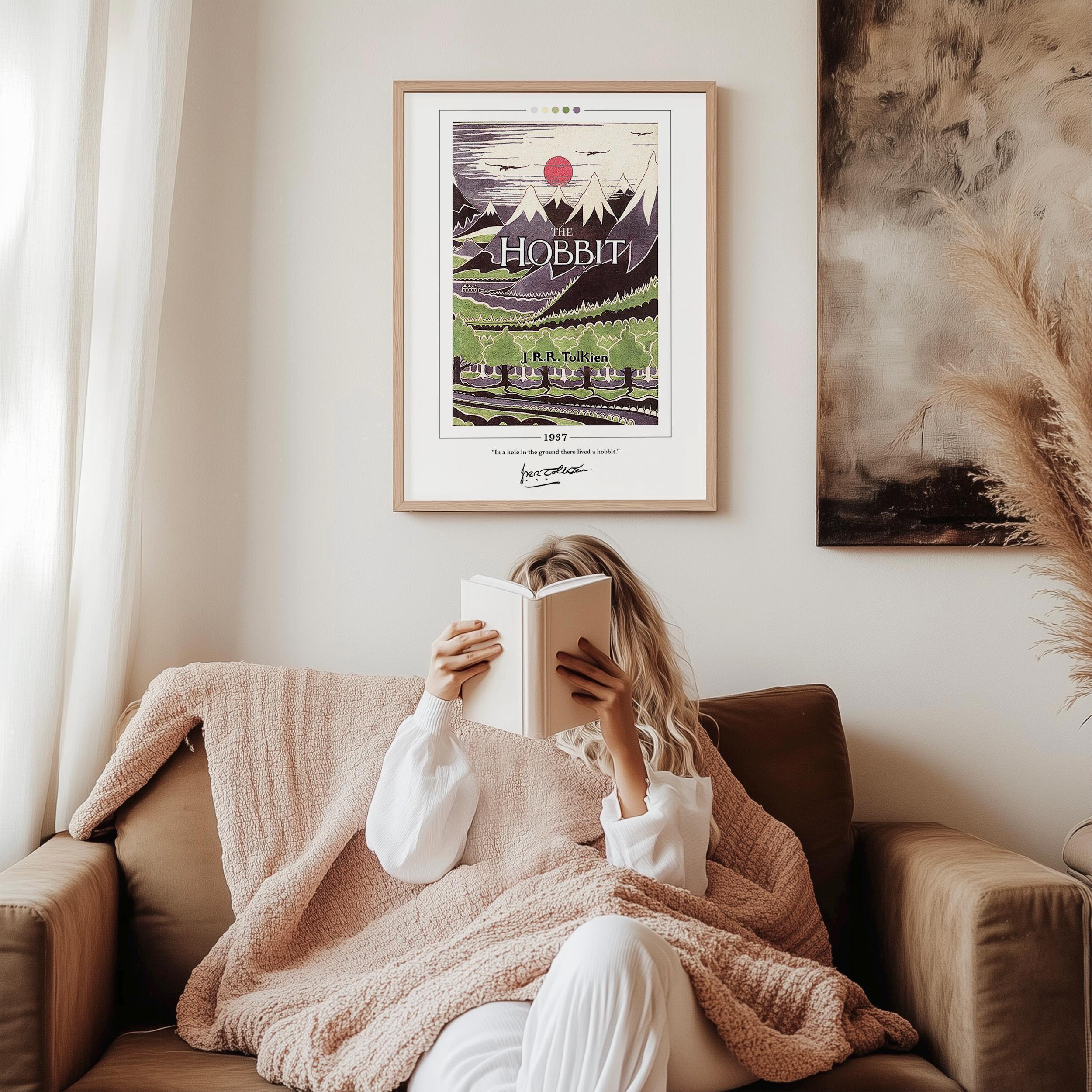 The Hobbit Book Cover Poster | J. R. R. Tolkien, the Hobbit Poster, the ...