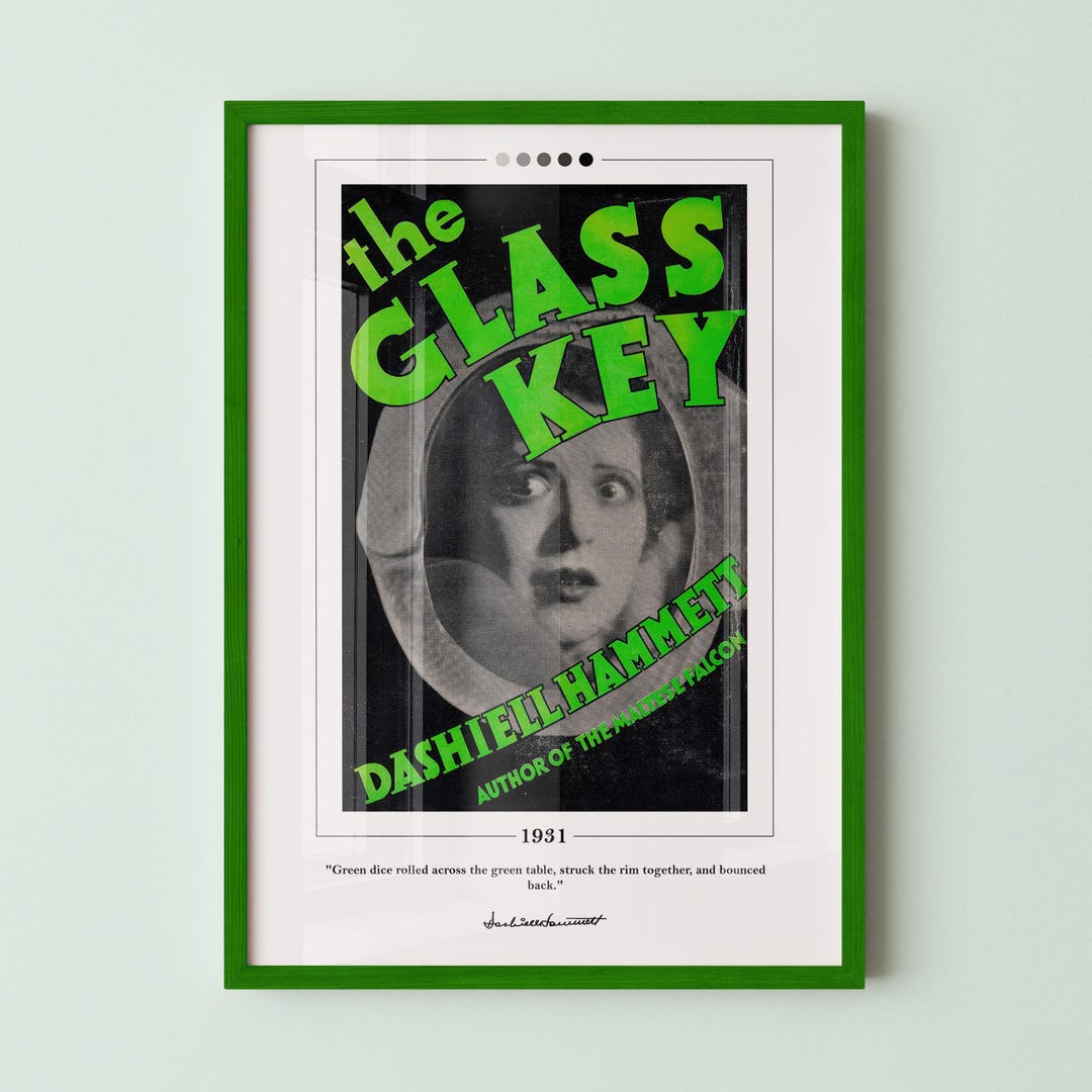 The Glass Key Book Cover Poster | Dashiell Hammett, Book Posters ...