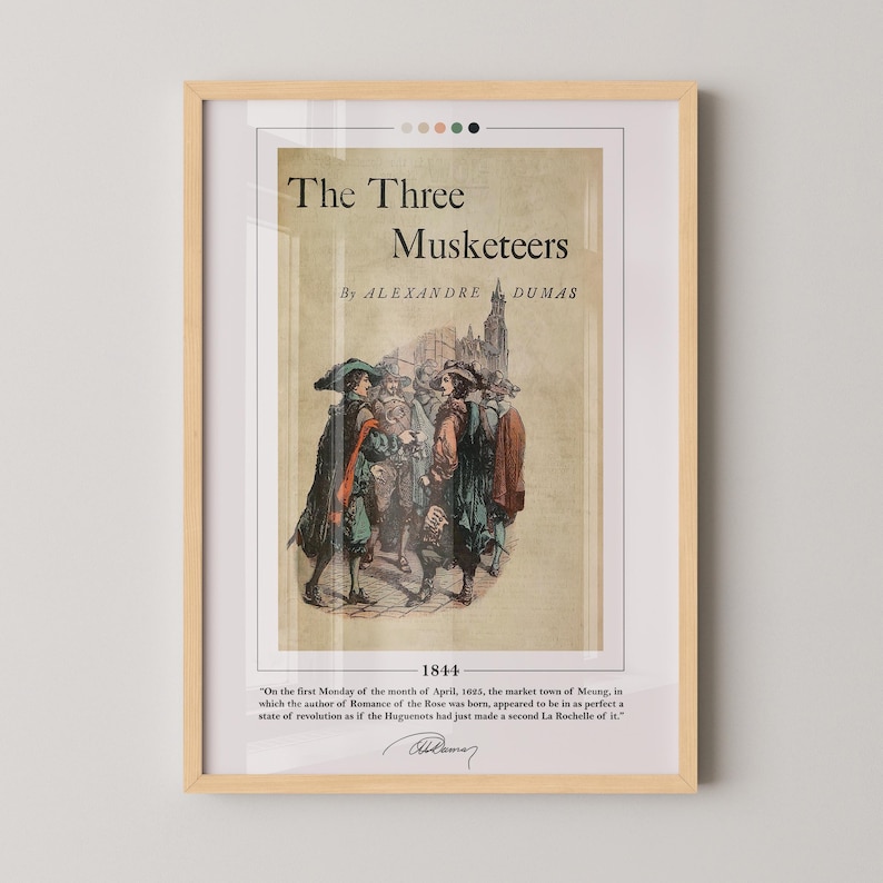 The Three Musketeers Book Cover Poster | Alexandre Dumas, the Three ...