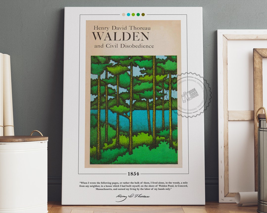 Walden Book Cover Poster | Henry David Thoreau, Walden Poster, Walden ...