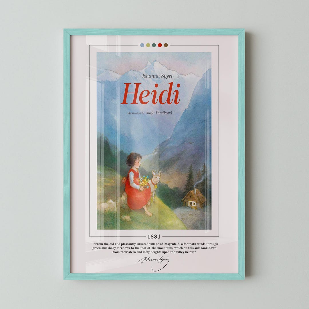 Heidi Book Cover Poster | Johanna Spyri, Heidi Poster, Heidi Print ...