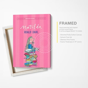 Roald Dahl's Matilda Book Cover Quote Portrait Poster Set of 3, Canvas ...