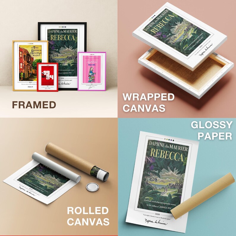 Rebecca Book Cover Poster | Daphne Du Maurier, Rebecca Poster, Rebecca ...