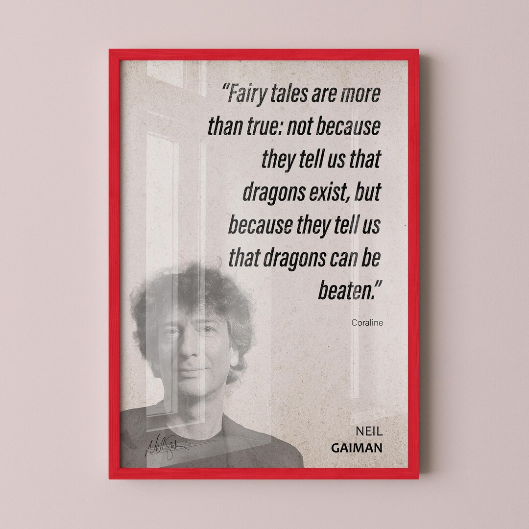Neil Gaiman Quote Wall Art | Coraline Quote Poster, Quote Print, Quote ...