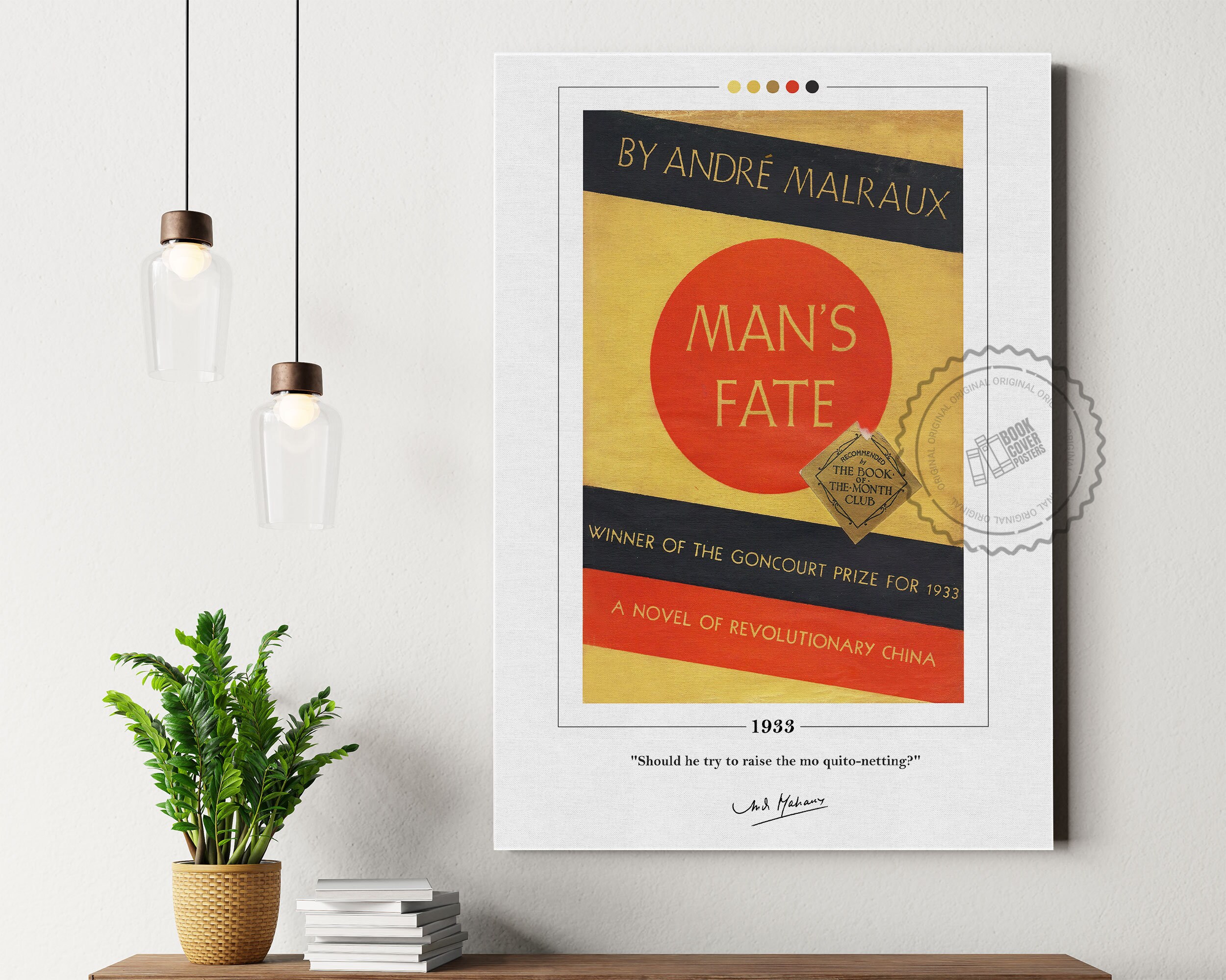 Man's Fate Book Cover Poster Andre Malraux Man's - Etsy