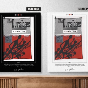 The Outsiders Book Cover Poster | S. E. Hinton, the Outsiders Poster ...