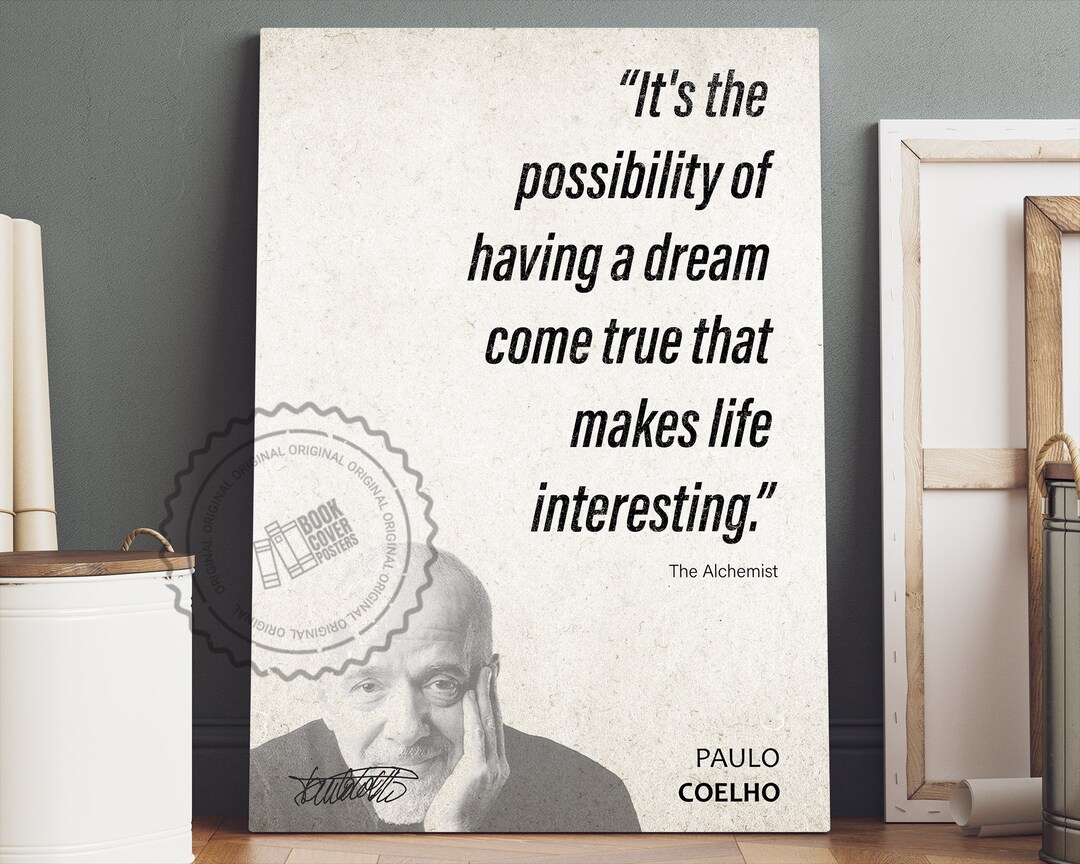 Paulo Coelho Quote Wall Art | the Alchemist Quote Poster, Quote Print ...