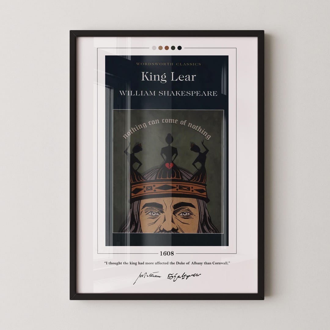 King Lear Book Cover Poster | William Shakespeare, King Lear Poster ...