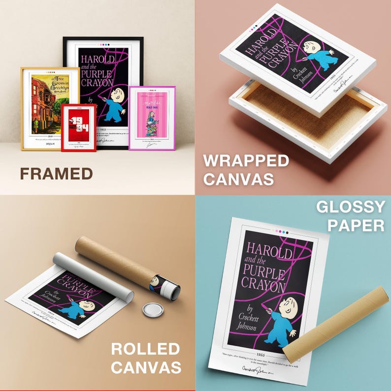 Harold and the Purple Crayon Book Cover Poster | Crockett Johnson ...